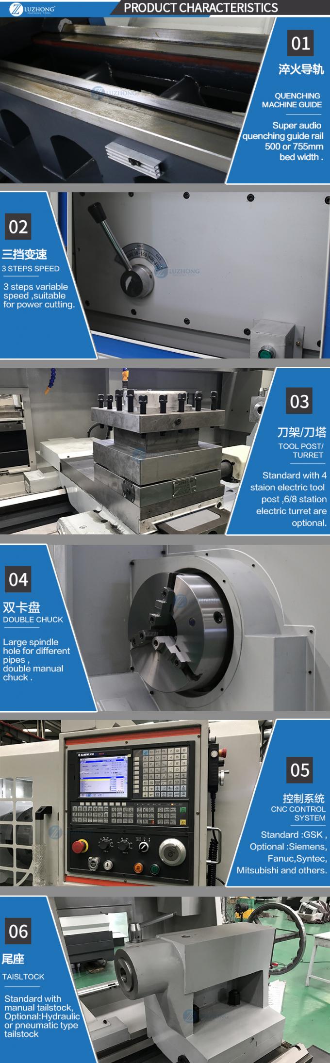 Big Swing CNC Pipe Threading Lathe QK1325 Lathe Machine Metal Lathes Cnc Pipe Threading